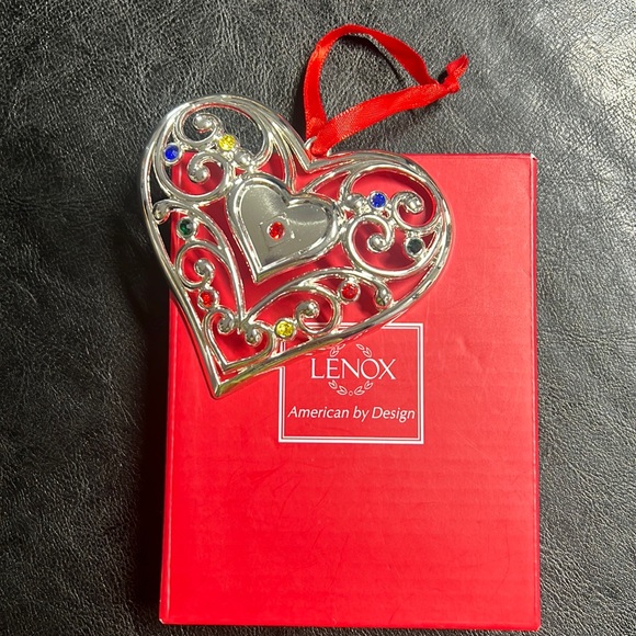 Lenox | Holiday | Lenox Sparkle Scroll Multicrystal Heart Ornament ...